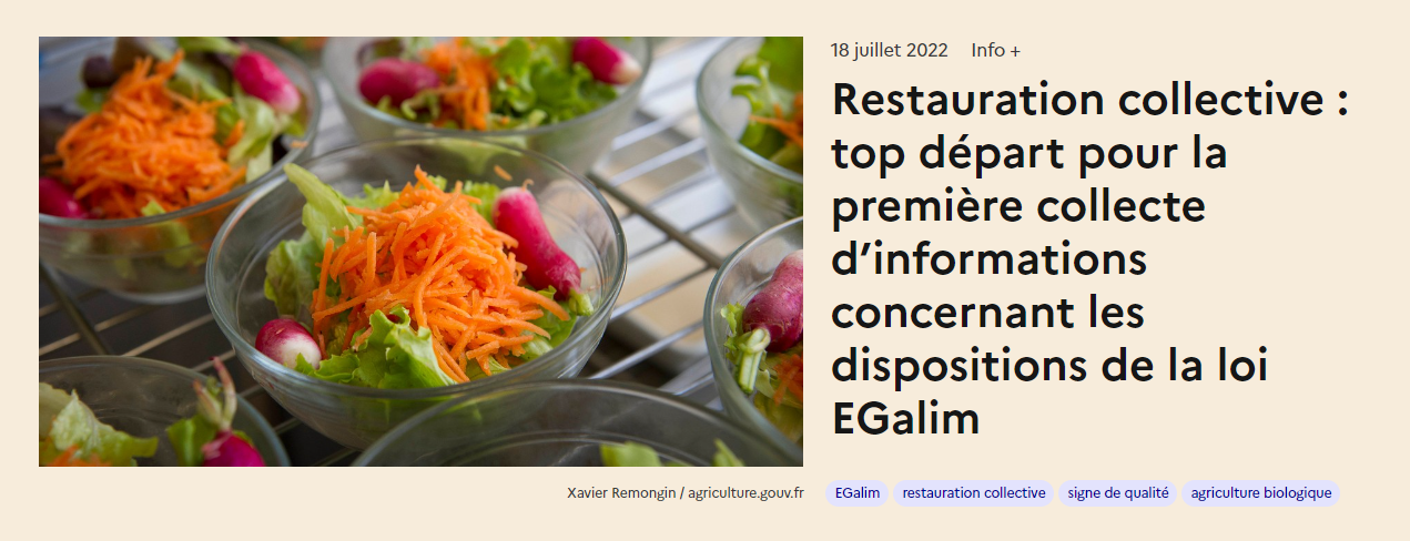 Loi EGalim : première collecte d’informations - SRAE